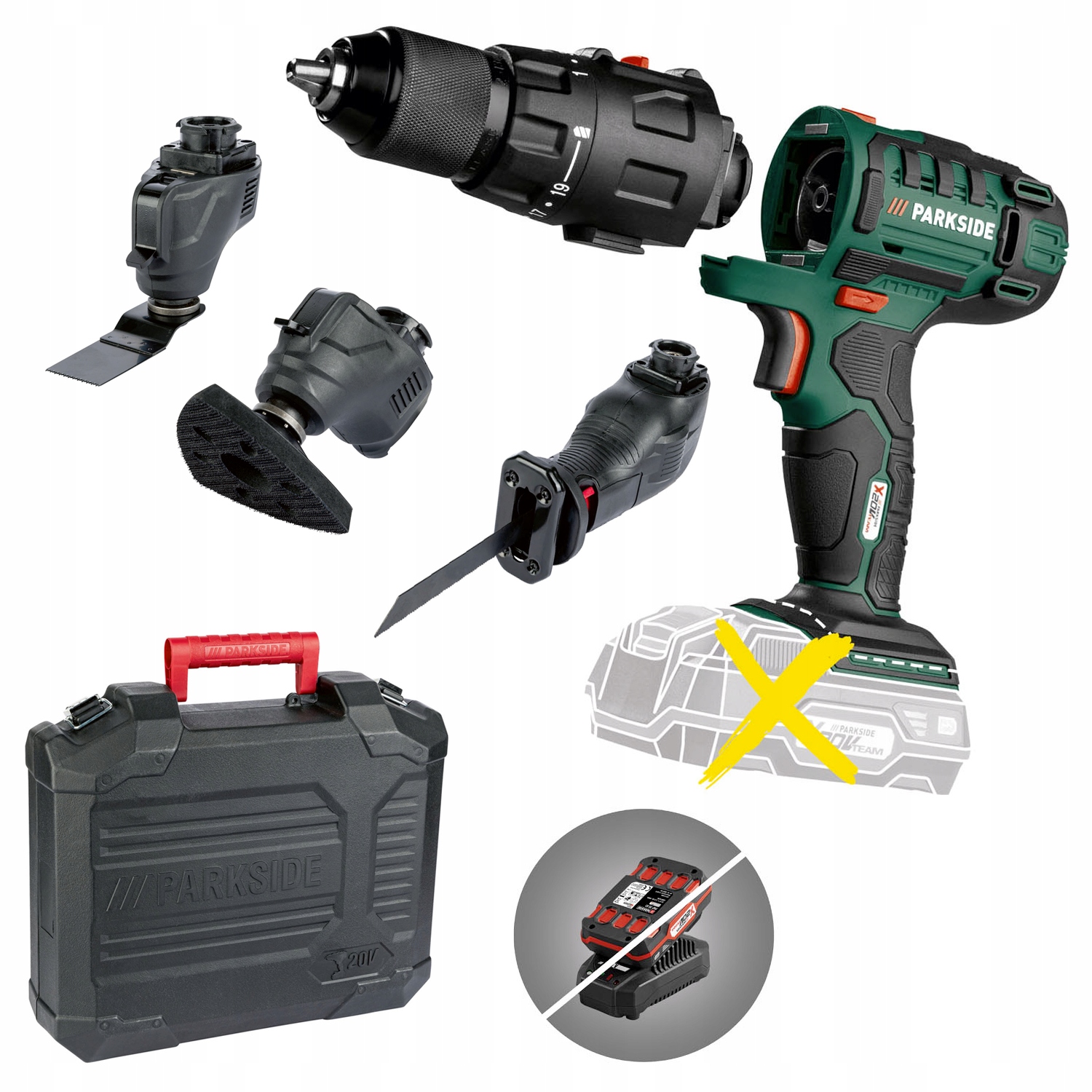 PARKSIDE AKUMULATOROWE URZĄDZENIE WIELOFUNKCYJNE 20 V 3W1 PKGA 20-Li C2 ...