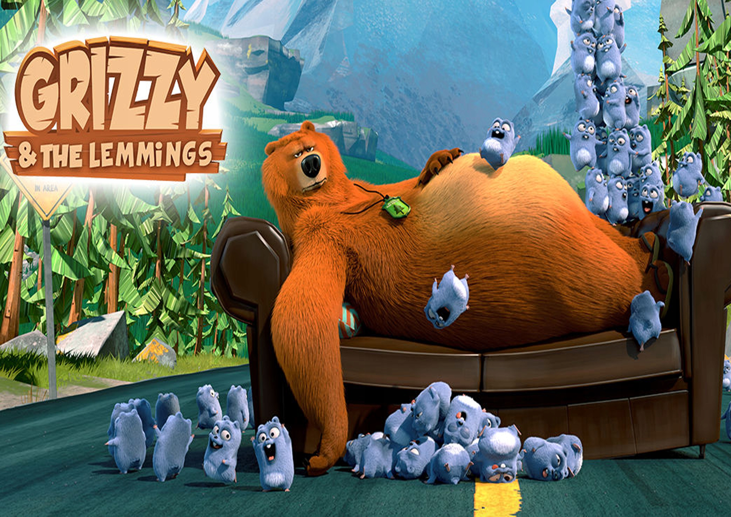 Opłatek na Tort GRIZZLY I LEMINGI dekoracja do tortu wydruk Cukrowy A4 ...