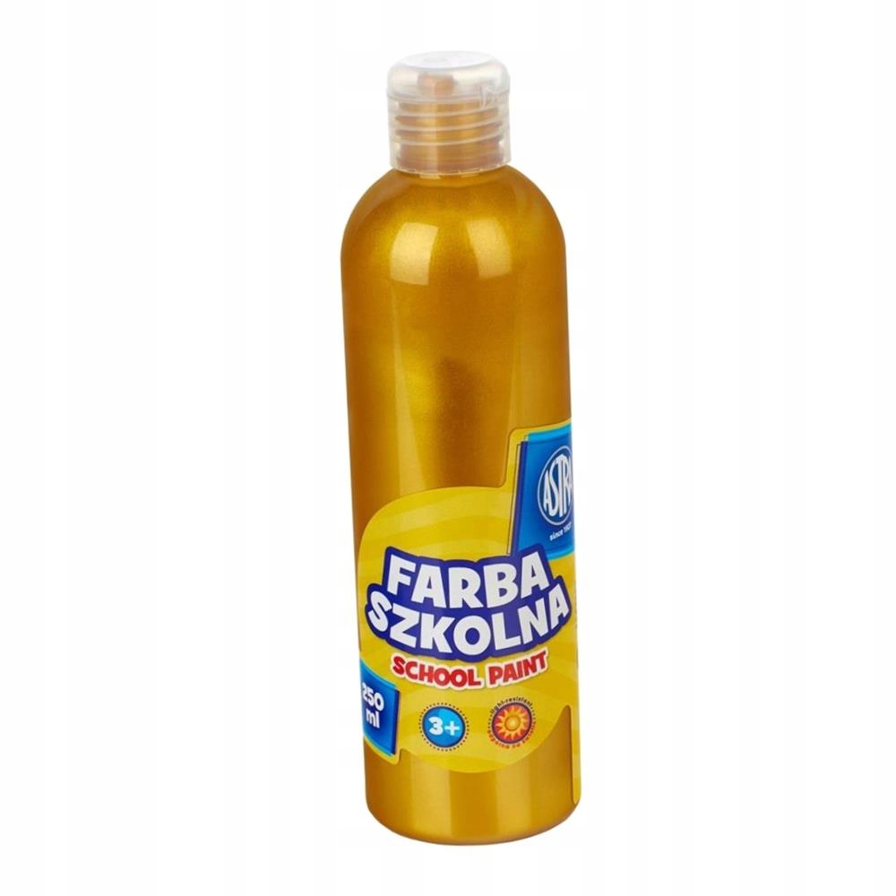 FARBA SZKOLNA NATURALNA TEMPERA ASTRA 250 ML METALICZNA ZŁOTA ...