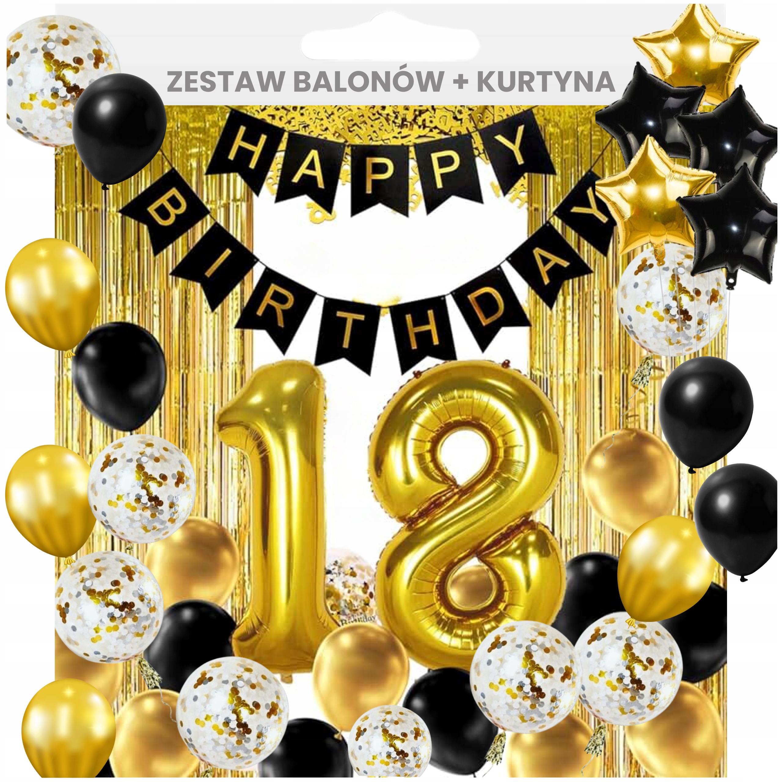 GIRLANDA BALONOWA ZESTAW BALONY NA 18 URODZINY ZESTAW OSIEMNASTKA (6901538684325) • Cena, Opinie ...