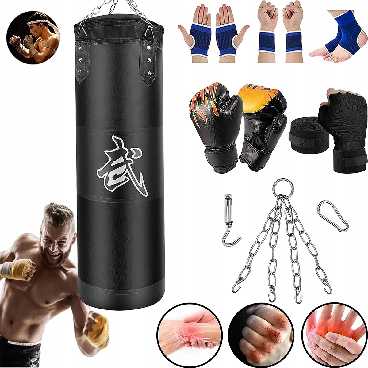 120 cm 25 kg BOXOVACÍ PYTEL BOXOVACÍ PLNÝ SILNÝ + Rukavice - Allegro