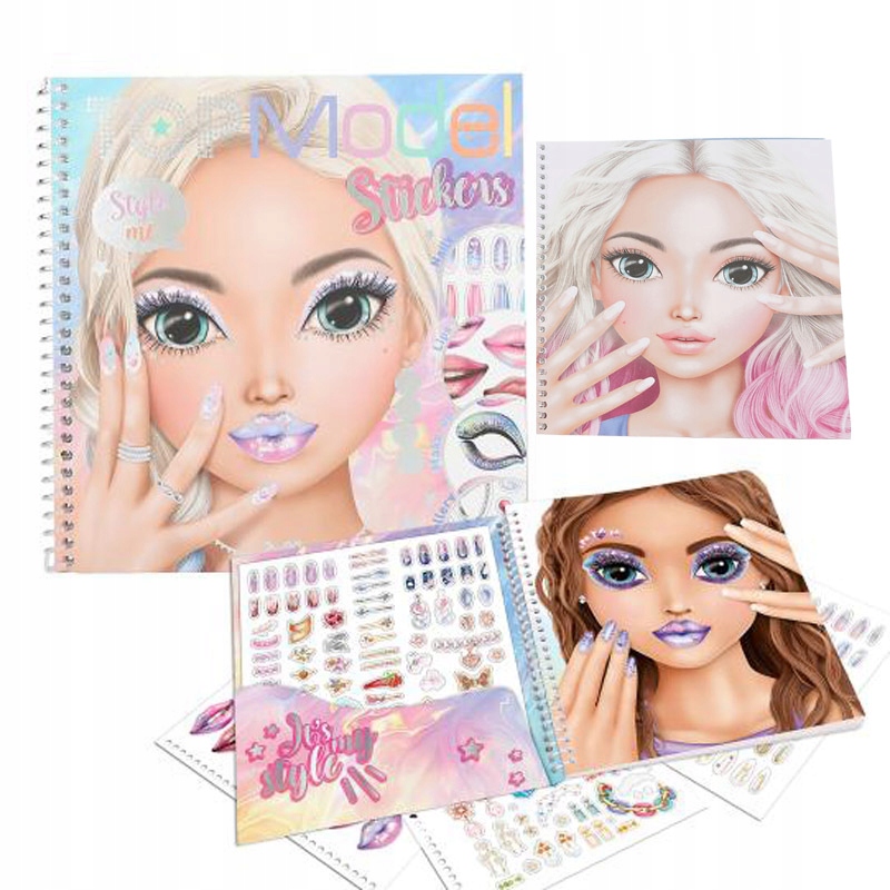 NA PREZENT Szkicownik TOP MODEL Style Me Up Face naklejki stickers ...