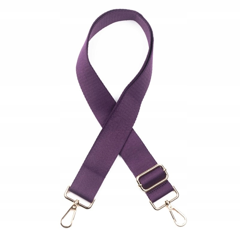 PASEK DO TOREBKI TORBY FIOLET ŚLIWKA ZŁOTY GŁADKI 13656604687 - Allegro.pl