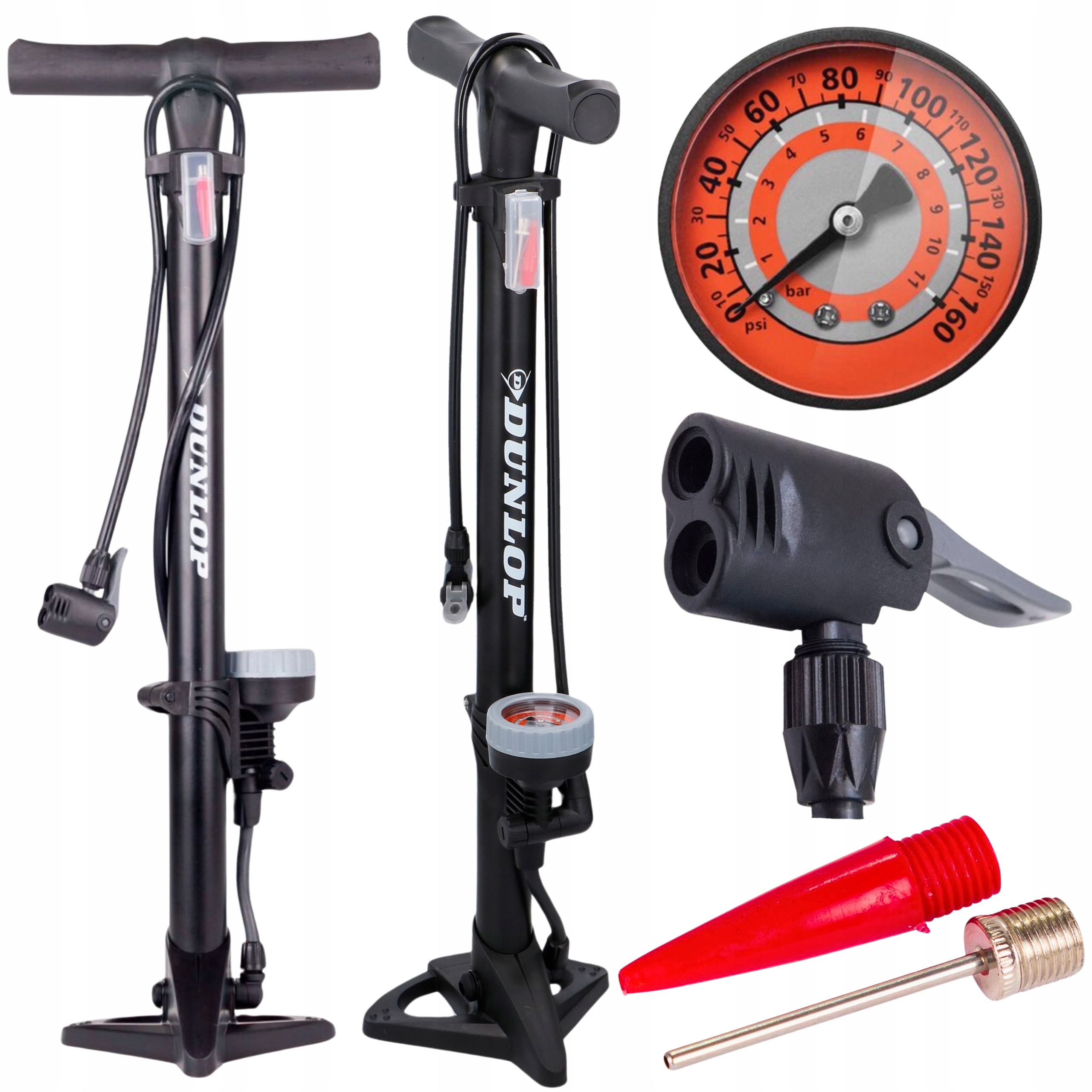 POMPKA ROWEROWA SAMOCHODOWA Z MANOMETREM DO ROWERU PODŁOGOWA RĘCZNA ...