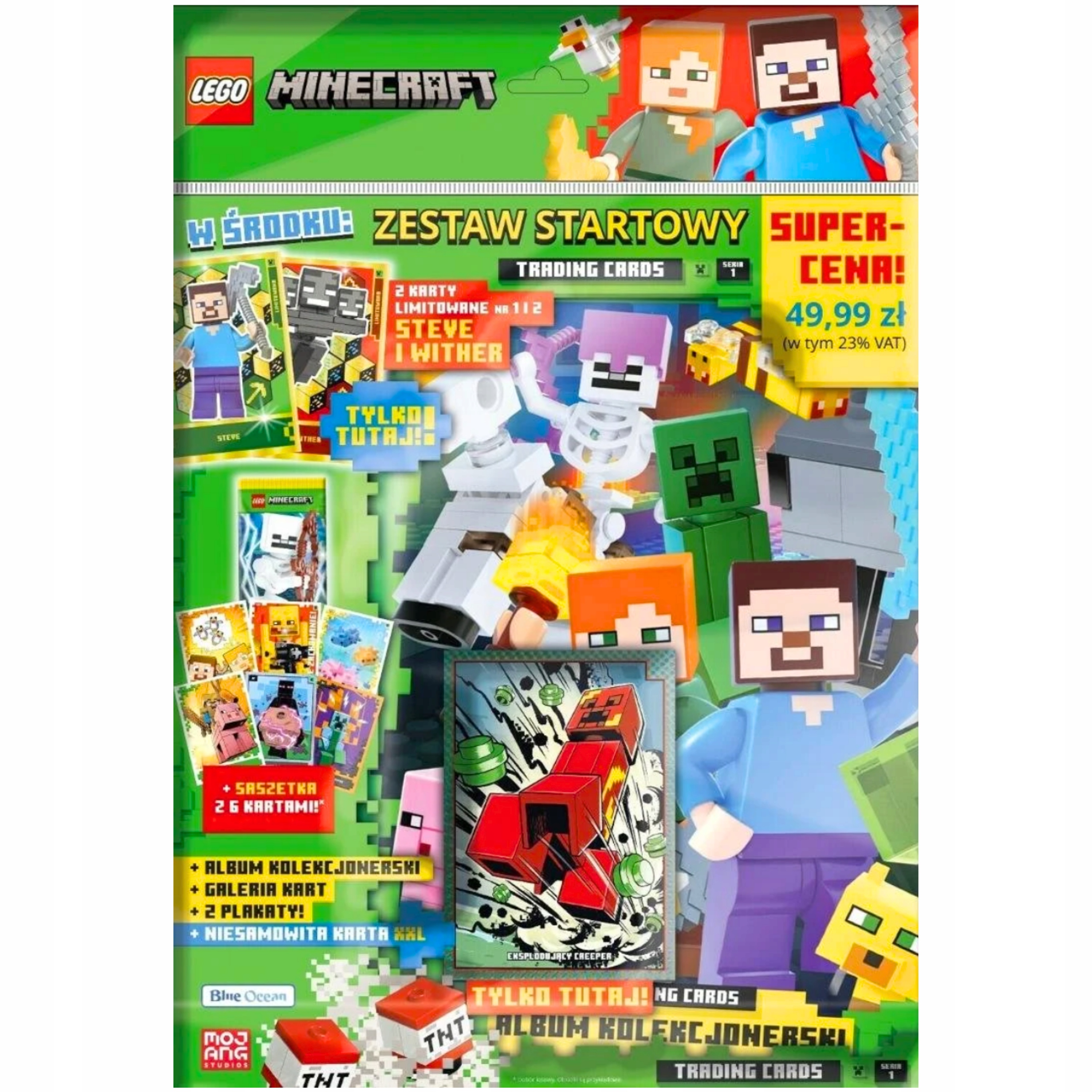 Album na karty Lego Minecraft Zestaw Startowy Saszetka Plakaty Klaser ...