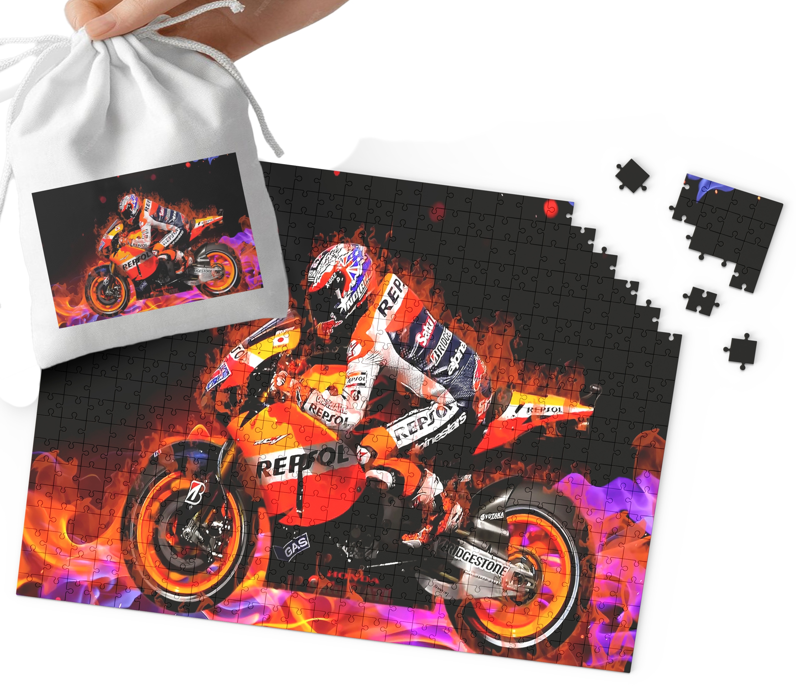 PUZZLE TRADYCYJNE - MOTOR MOTOCYKL MEGA WZORY PREZENT 96EL + WORECZEK ...