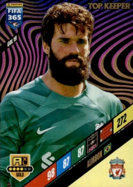 FIFA 365 2024 PANINI karta GOLD TOP KEEPER Alisson GOL 19 LIVERPOOL ...