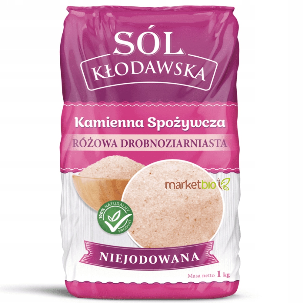Sól Kłodawska Kamienna Różowa Drobnoziarnista Drobna Niejodowana 1 kg ...