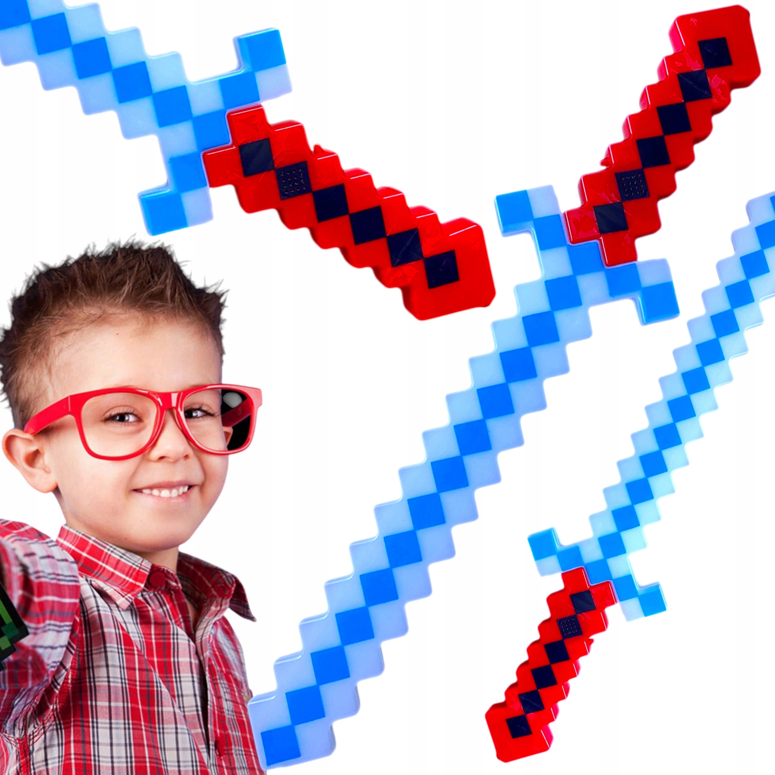 MINECRAFT JÁTÉK VILÁGÍTÓ KARD NAGY HOSSZÚ HANGOK 61CM PIXEL ...