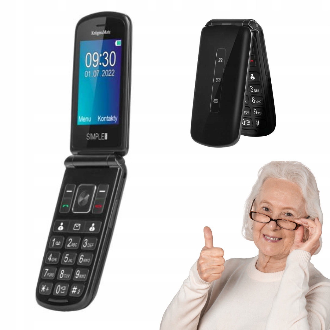 Telefon pro seniory s SOS klapkou, rádio 4/32MB Kruger&Matz - Allegro