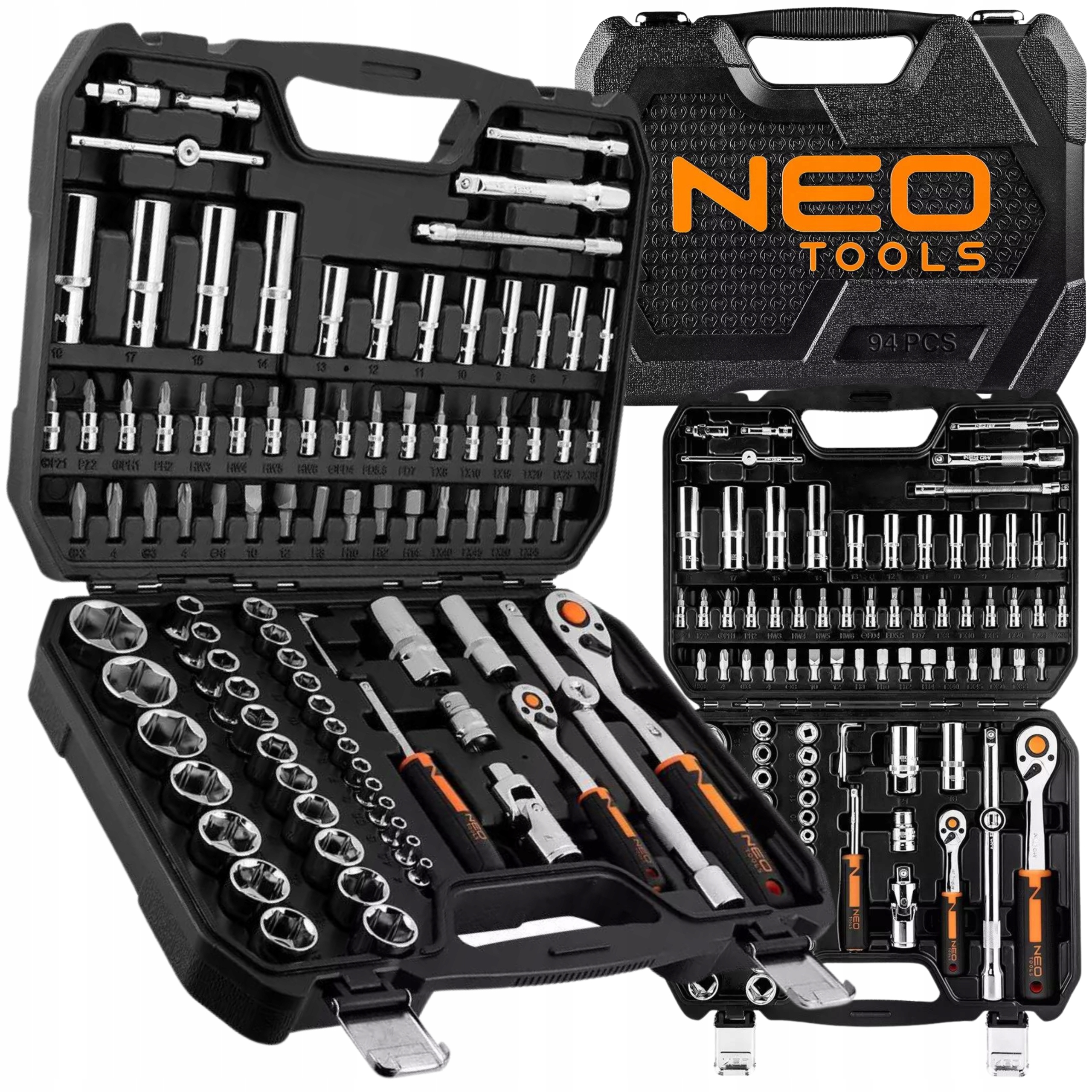 NEO TOOLS Klucze Nasadowe 94 Elementy 1/4, 1/2 CrV Zestaw Narzędzi Walizka 5907558465952 za 319 ...