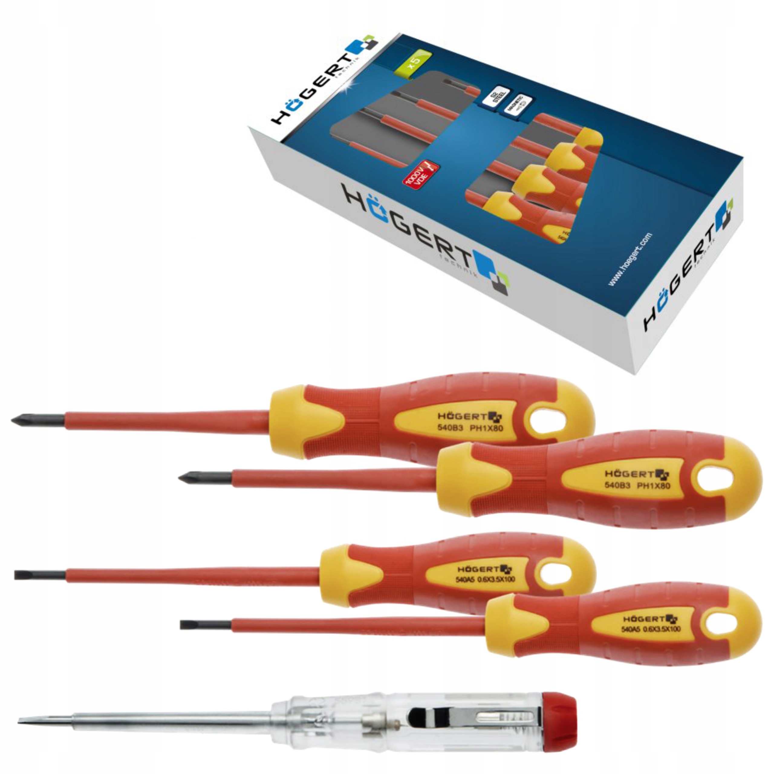 Zestaw wkrętaków Hogert 5 elementów (5902801040542) • Cena, Opinie 13962039309 • Allegro