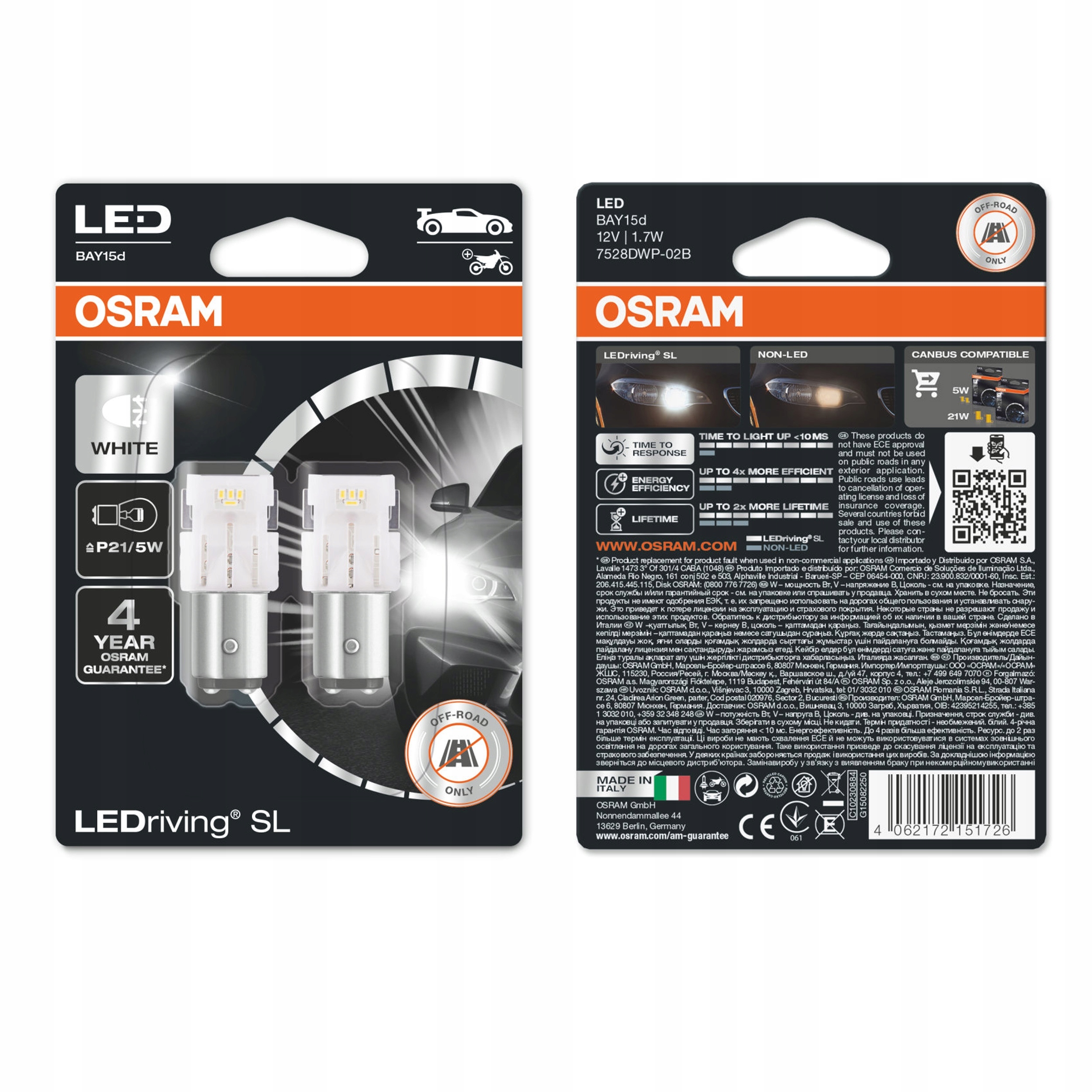 ŻARÓWKA LED OSRAM P21/5W LEDriving światła dzienne 7528DWP za 74,90 zł ...