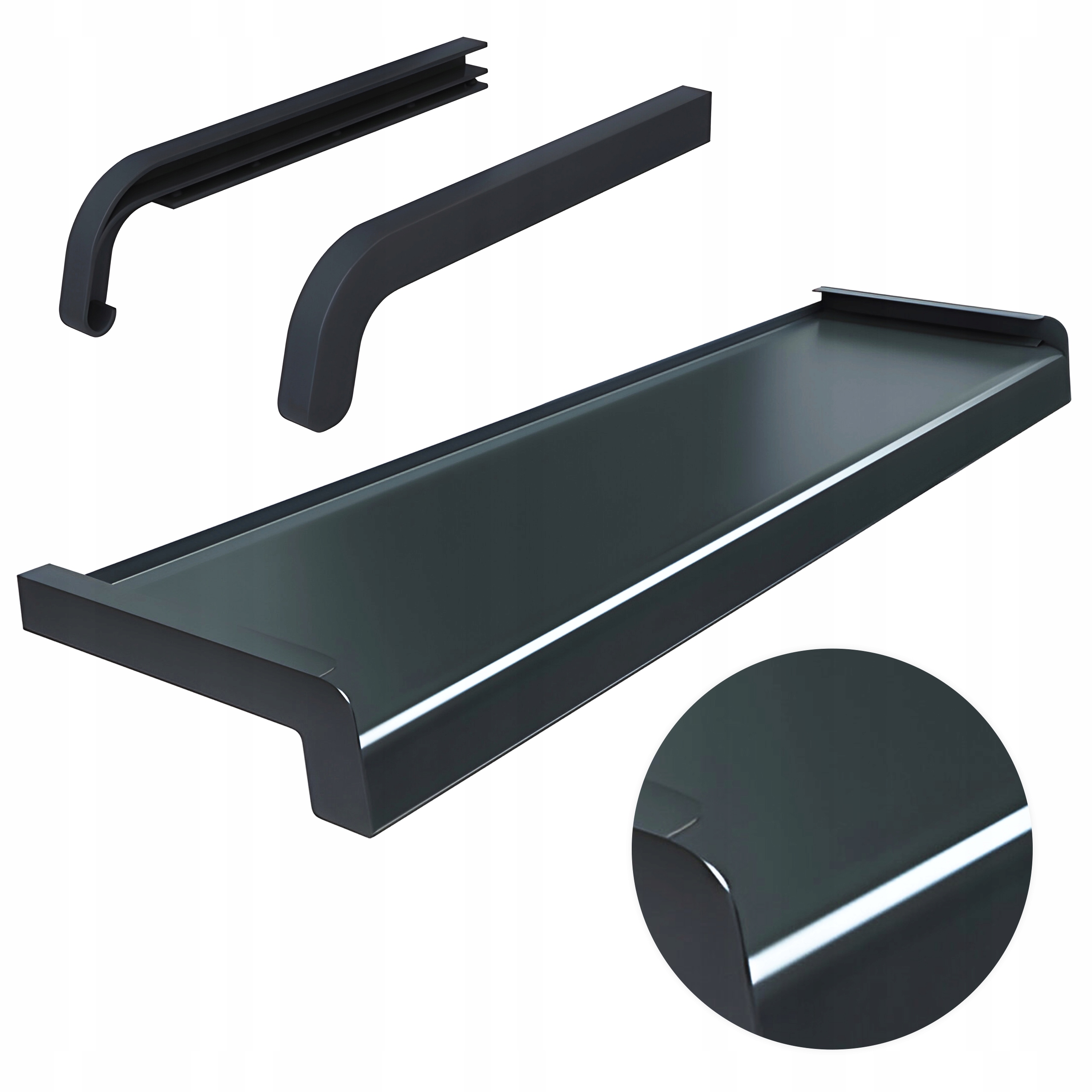 PARAPET ZEWNĘTRZNY STALOWY STAL SOFTLINE ANTRACYT 30 CM GRATIS BOCZKI ...