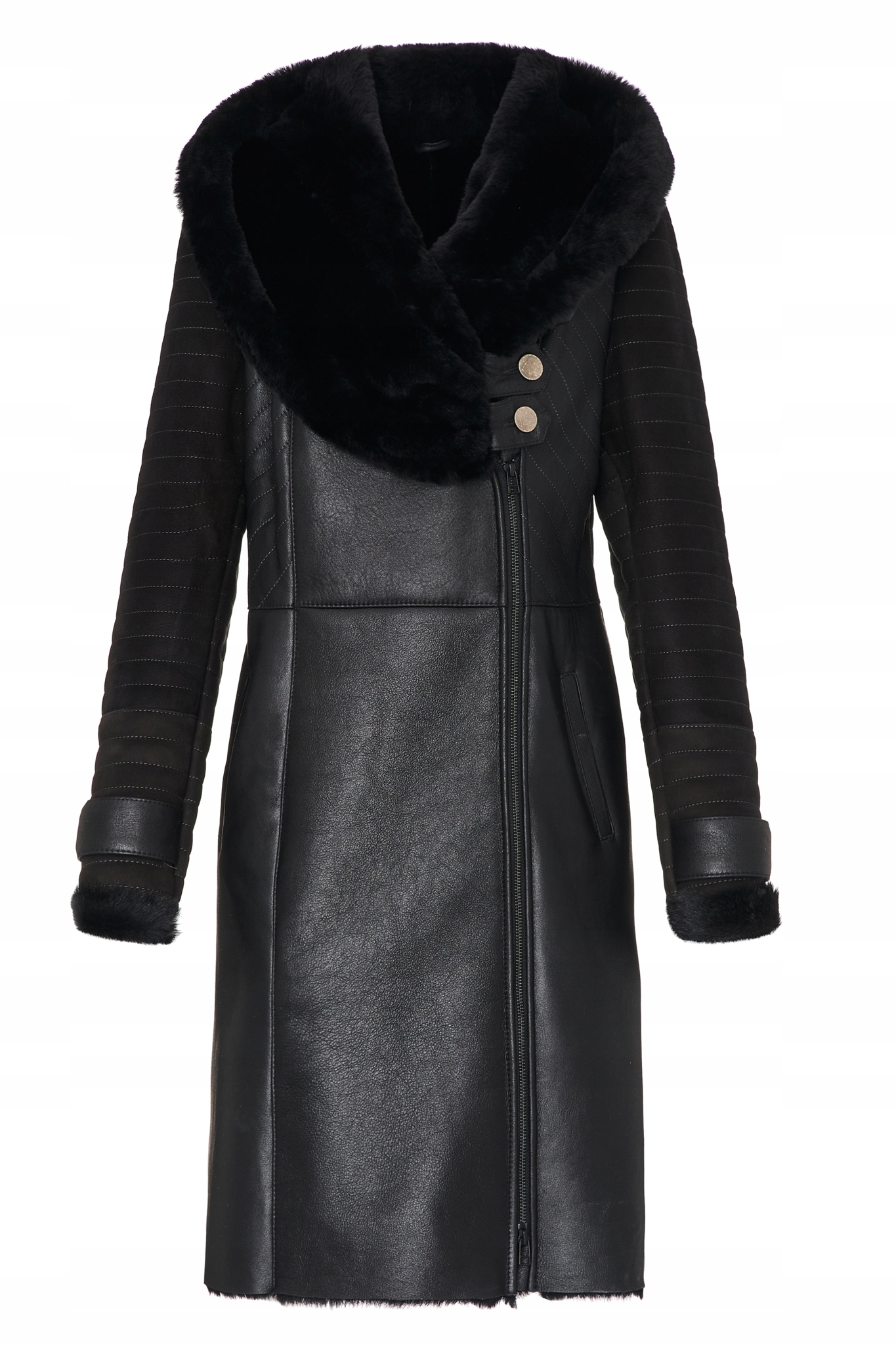 Kożuch Damski z Kapturem ATD-104 • Cena, Opinie • Futra i kożuchy ...