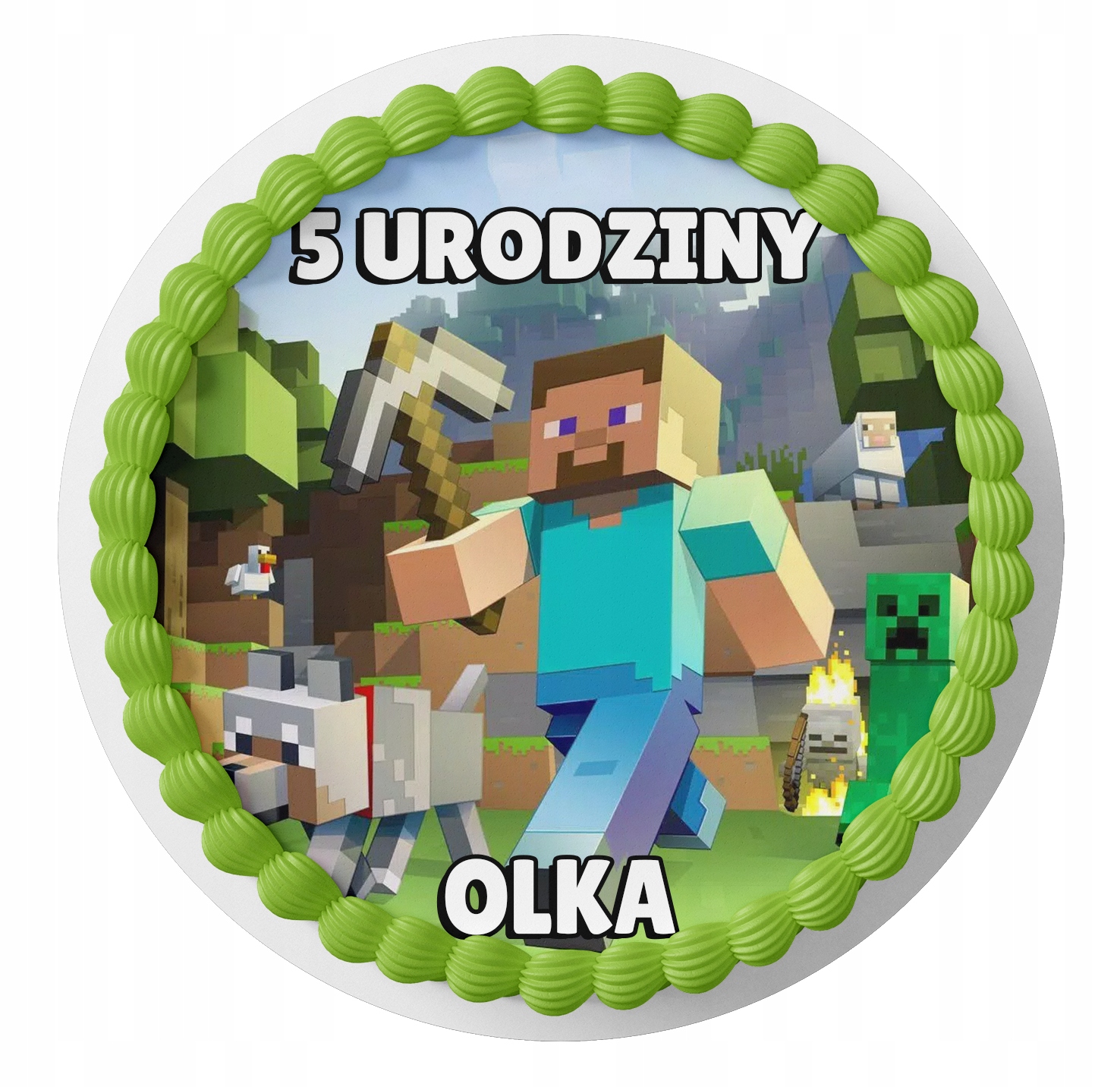 OPŁATEK NA TORT MINECRAFT GRA PIXEL + 2x GRATIS 13691051080 - Allegro.pl