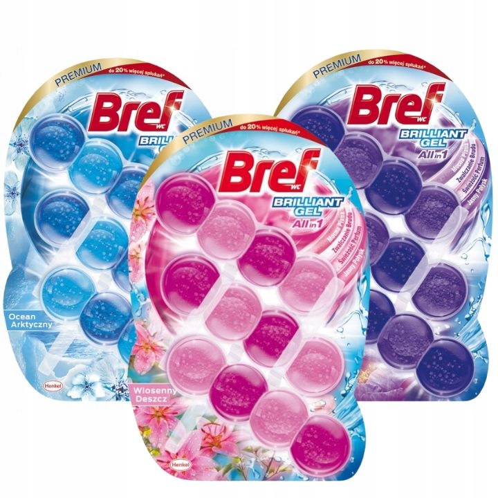 Bref Brilliant Zawieszka w żelu do WC 42g x9 MIX 12770640658 - Allegro.pl
