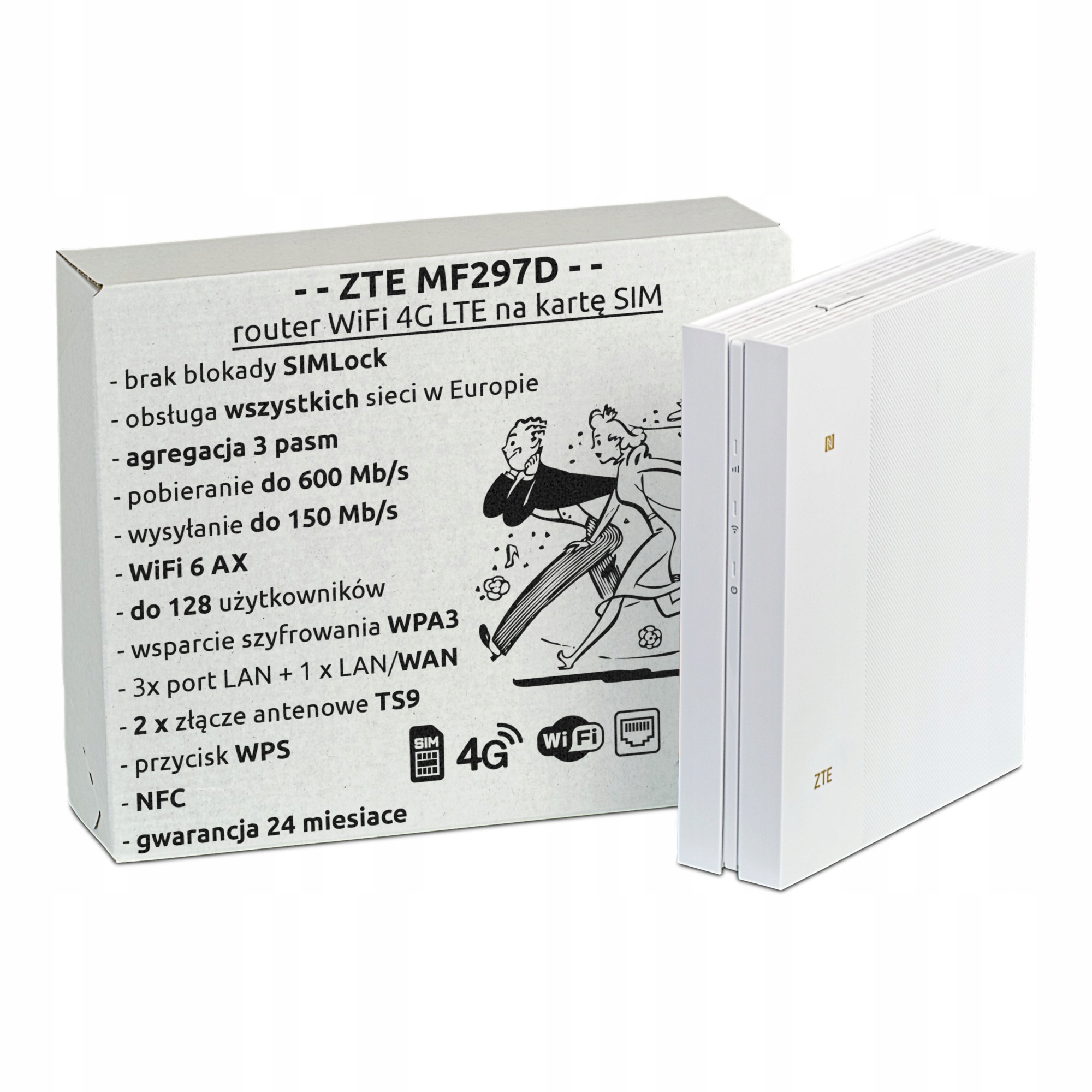 Router domowy biurowy ZTE MF297D stacjonarny LTE KAT.12 - Sklep, Opinie ...