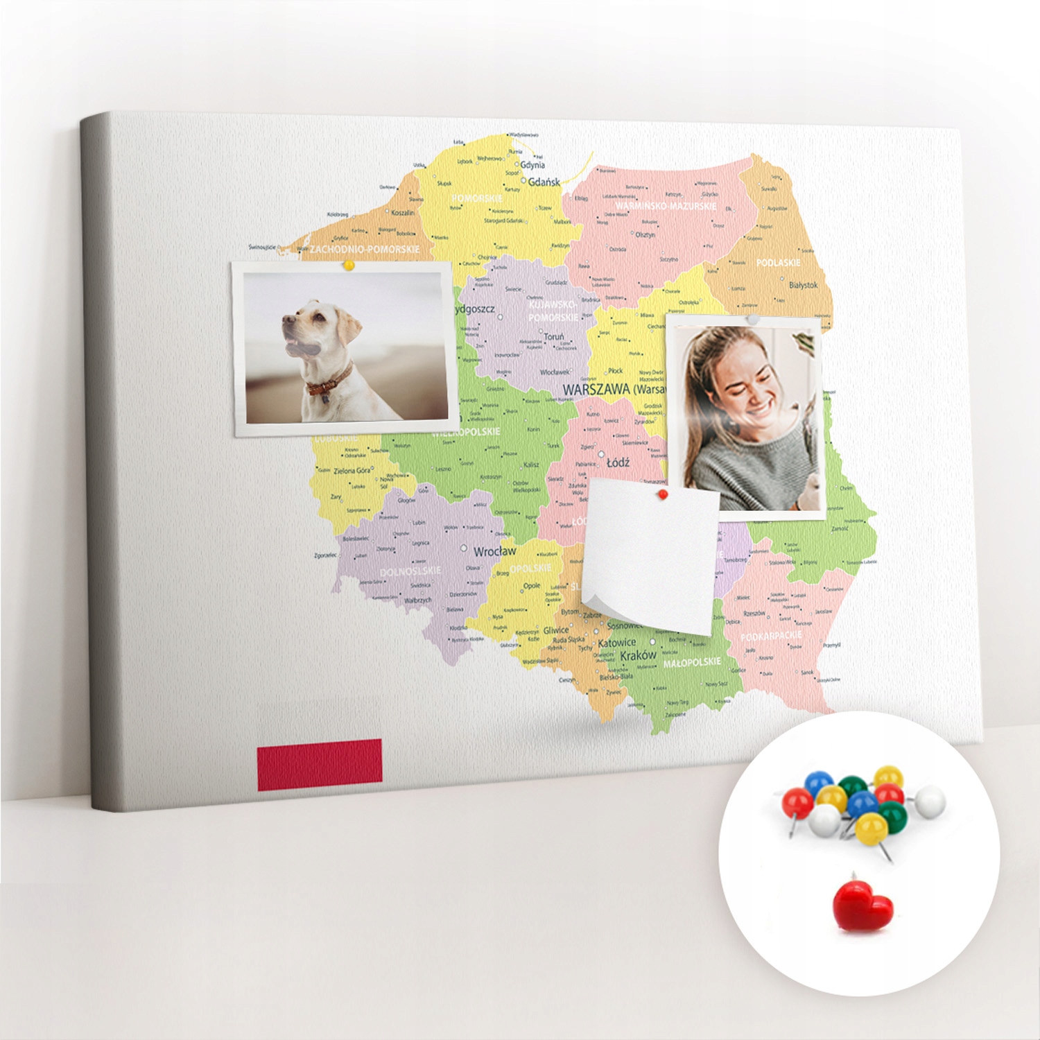Tablica Na Notatki Z Pinezkami Mapa Polski (4068302573475) • Cena ...