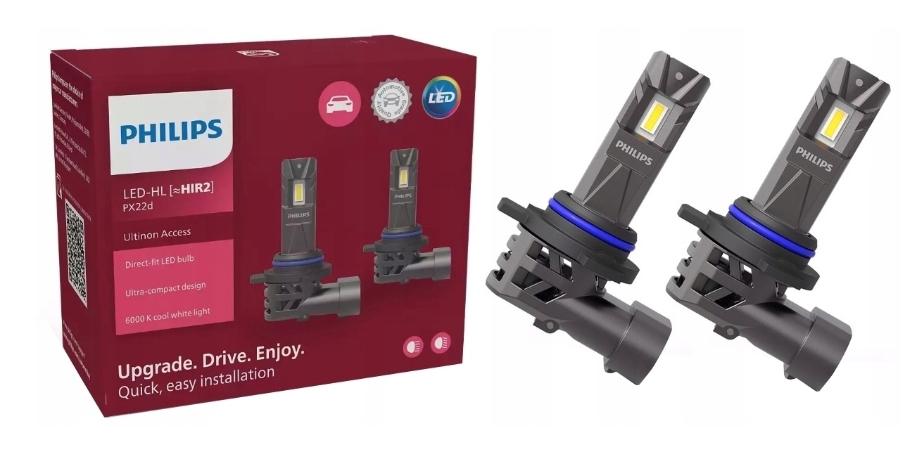 ŻARÓWKI LED HIR2 PHILIPS ULTINON ACCESS 12V TOYOTA COROLLA 6000K ...