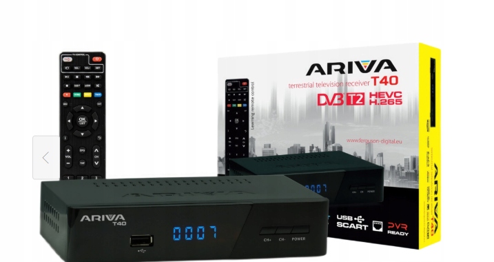 Tuner DVB-T2 H.265 HEVC Ferguson Ariva T40 Dekoder TV Naziemnej MUX UHF VHF - Sklep, Opinie ...