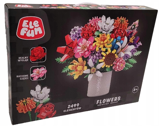 DUŻY ZESTAW KLOCKI ELEFUN BUKIET KWIATÓW 2499el. REALNY WYGLĄD RUCH ...