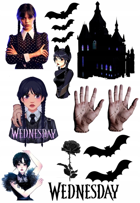 OPŁATEK NA TORT WEDNESDAY GRUBY POSTACIE A4 • Cena, Opinie • Dekoracje ...