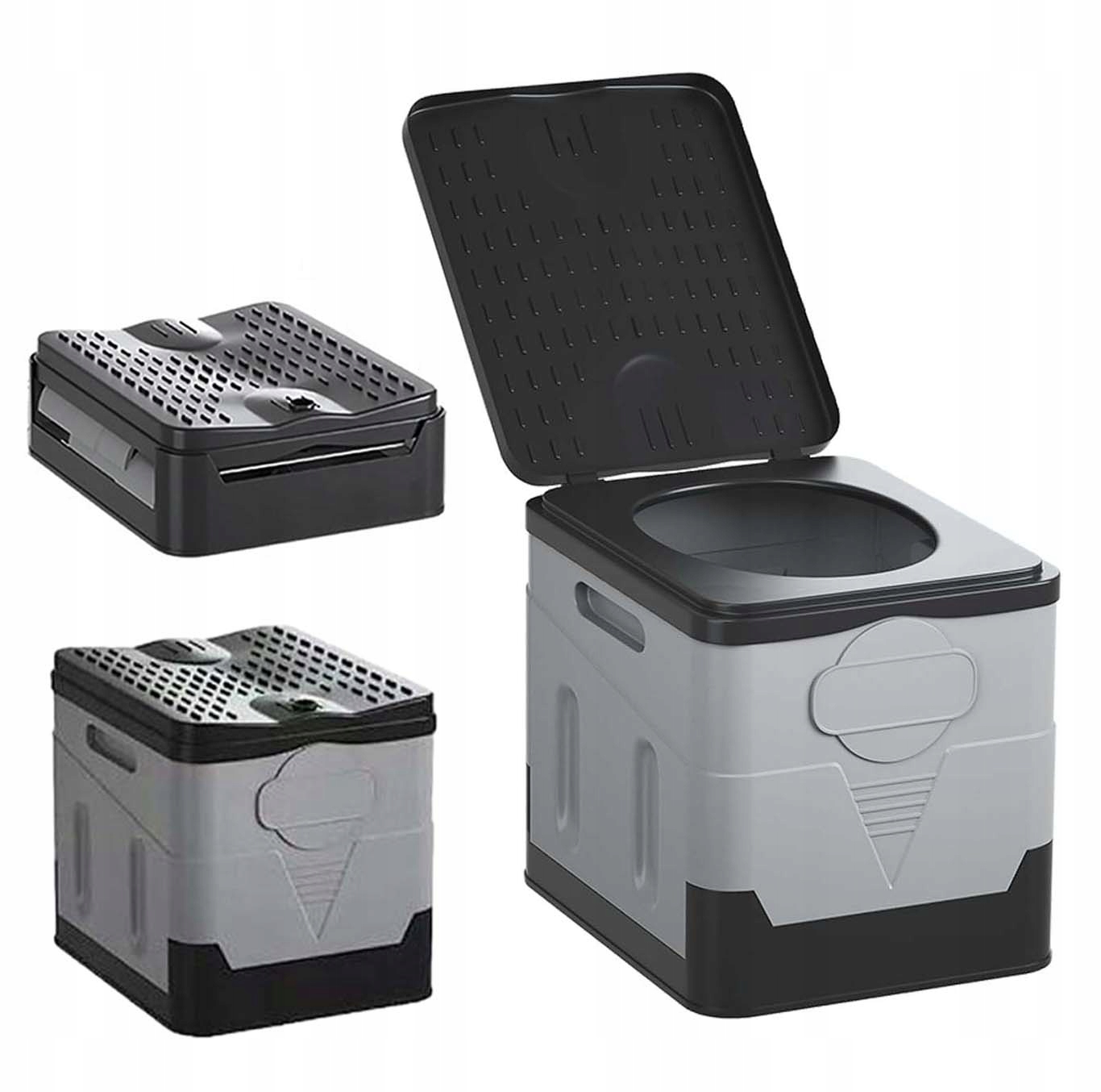 TURISTICKÁ TOALETA PŘENOSNÁ SKLÁDACÍ MOBILNÍ WC 20L NOSNOST 200KG - Allegro