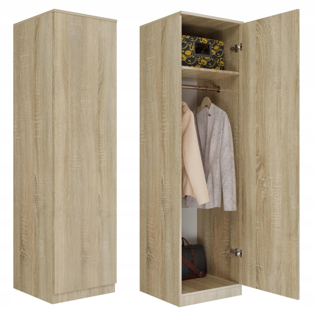 Szafa, Dąb Sonoma, 90 w Nowoczesne garderoby i szafy do przedpokoju (wnękowe, przesuwne) - Niska ...