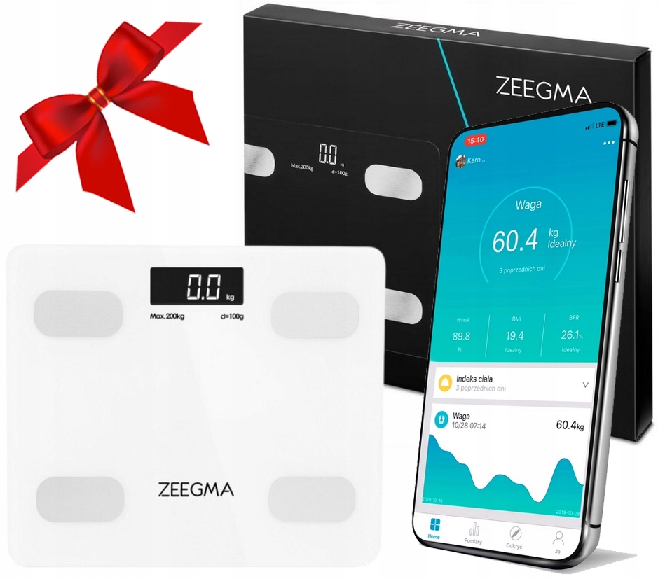 FÜRDŐSZOBAI ANALITIKAI MÉRLEG INTELLIGENS SMART 200KG-ig 17in1 iOS BMI za 7255.00HUF-ért - Allegro