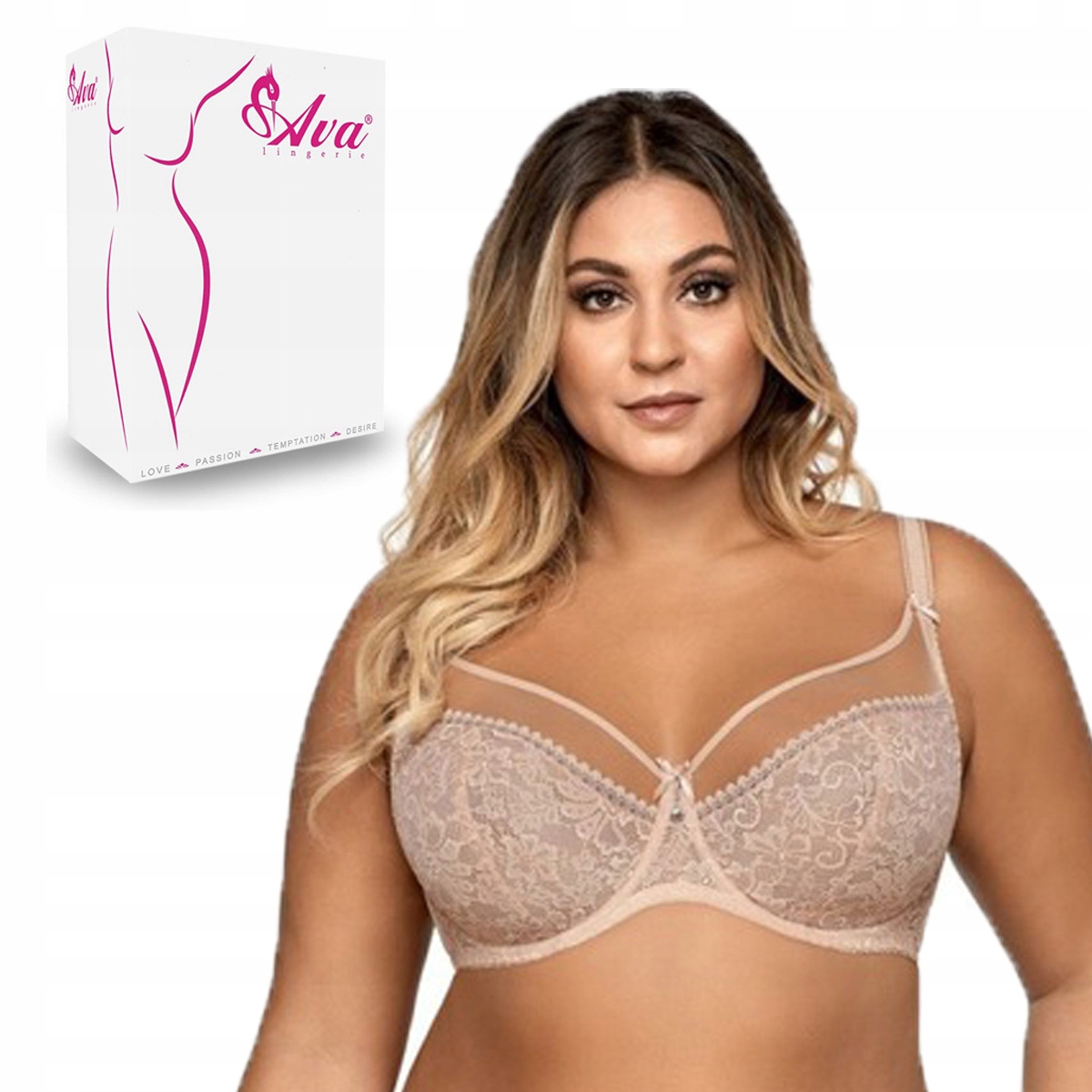 Koronkowy Biustonosz AVA AV-1396 soft beżowy 85J (5902058553109) • Cena, Opinie • Biustonosze ...