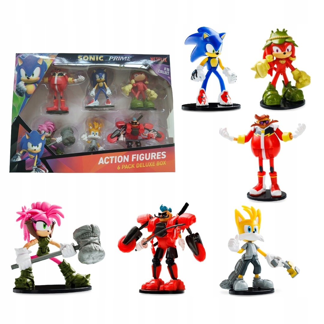 SONIC PRIME ZESTAW FIGUREK 6CM 6-PAK DR.DEEP, SONIC, AMY ROSE, DR ...