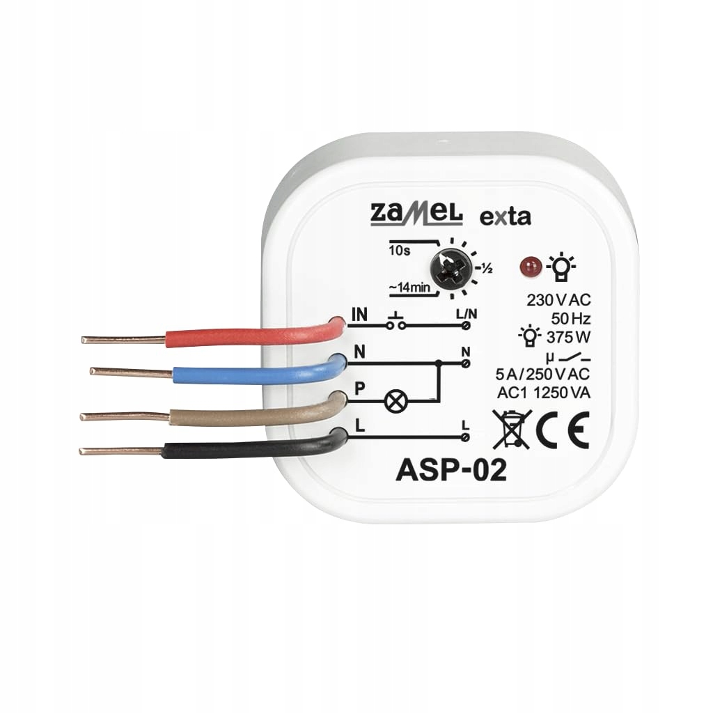 ZAMEL ASP-02 WYŁĄCZNIK CZASOWY OŚWIETLENIA SCHODOWEGO INSTALACJA 230V ...