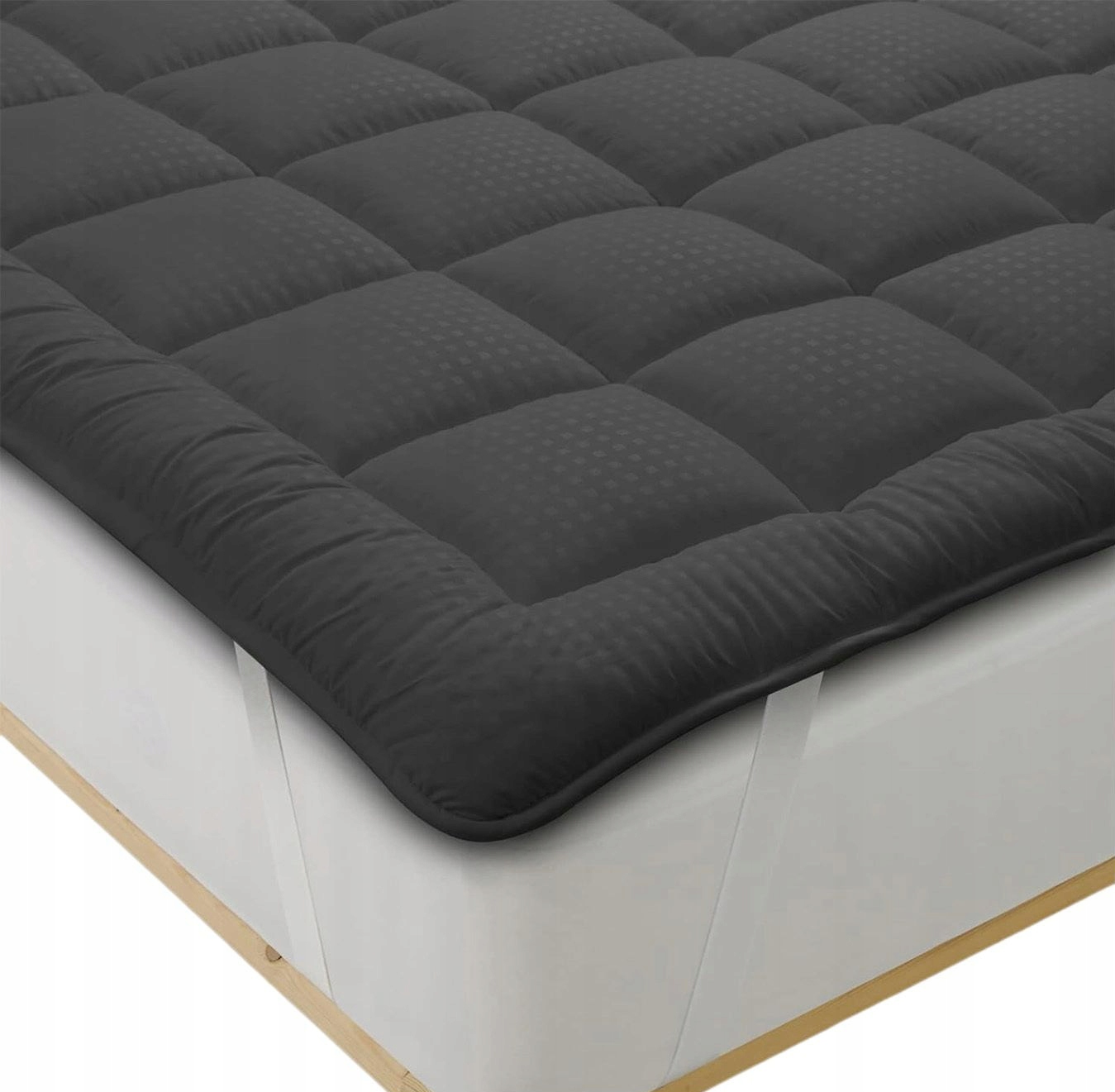 Materac nawierzchniowy 160x200 cm mikrofibra oddychająca ciemnoszary ...