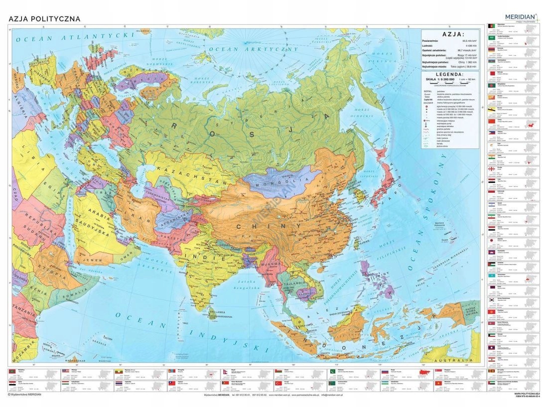 AZJA MAPA ŚCIENNA POLITYCZNA 160 x 120 cm - 299,90 zł - Allegro.pl ...