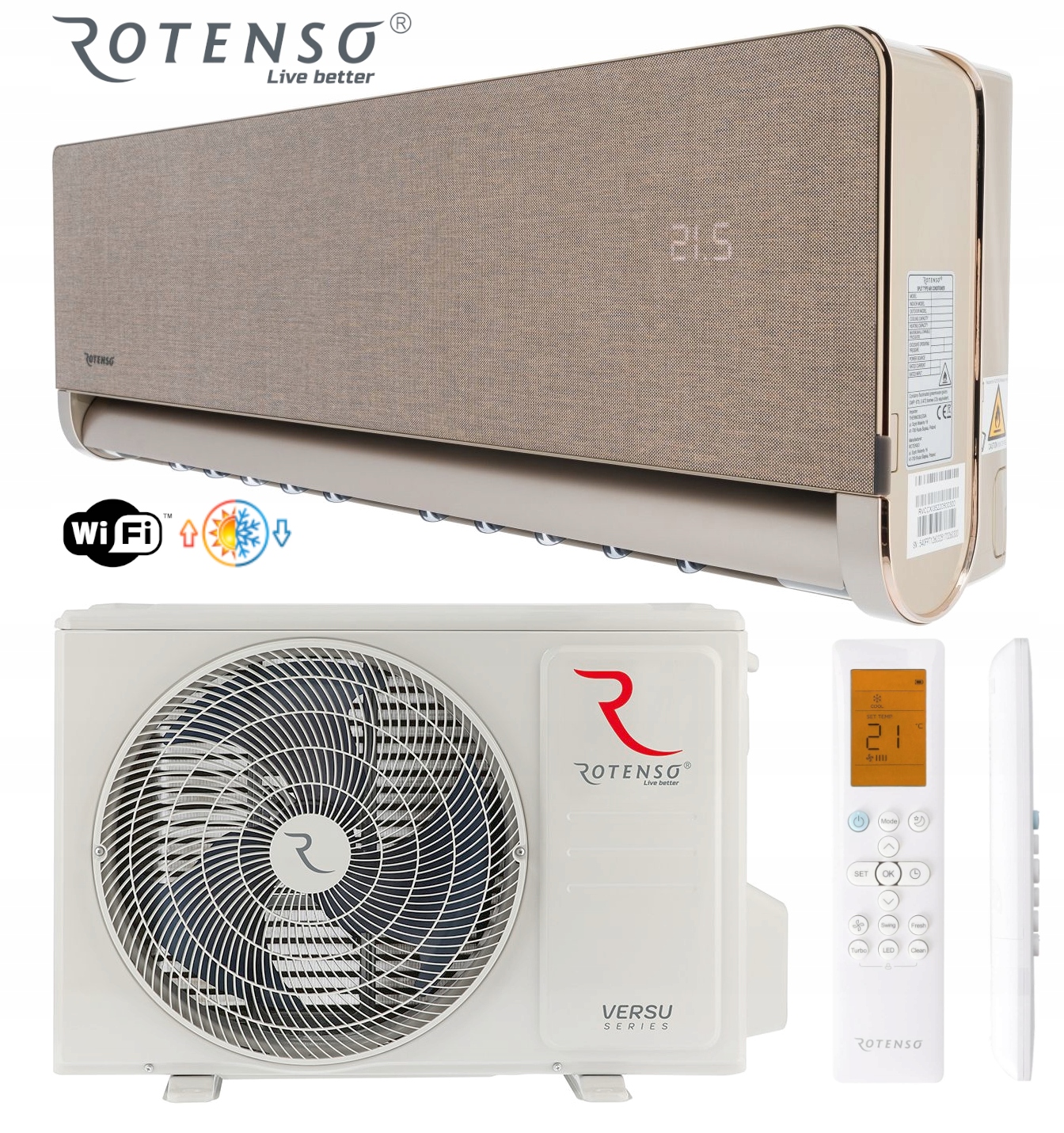 Klima Rotenso Versu Cloth Caramel 5,3kW A+++ • Cena, Opinie 15364682757 ...