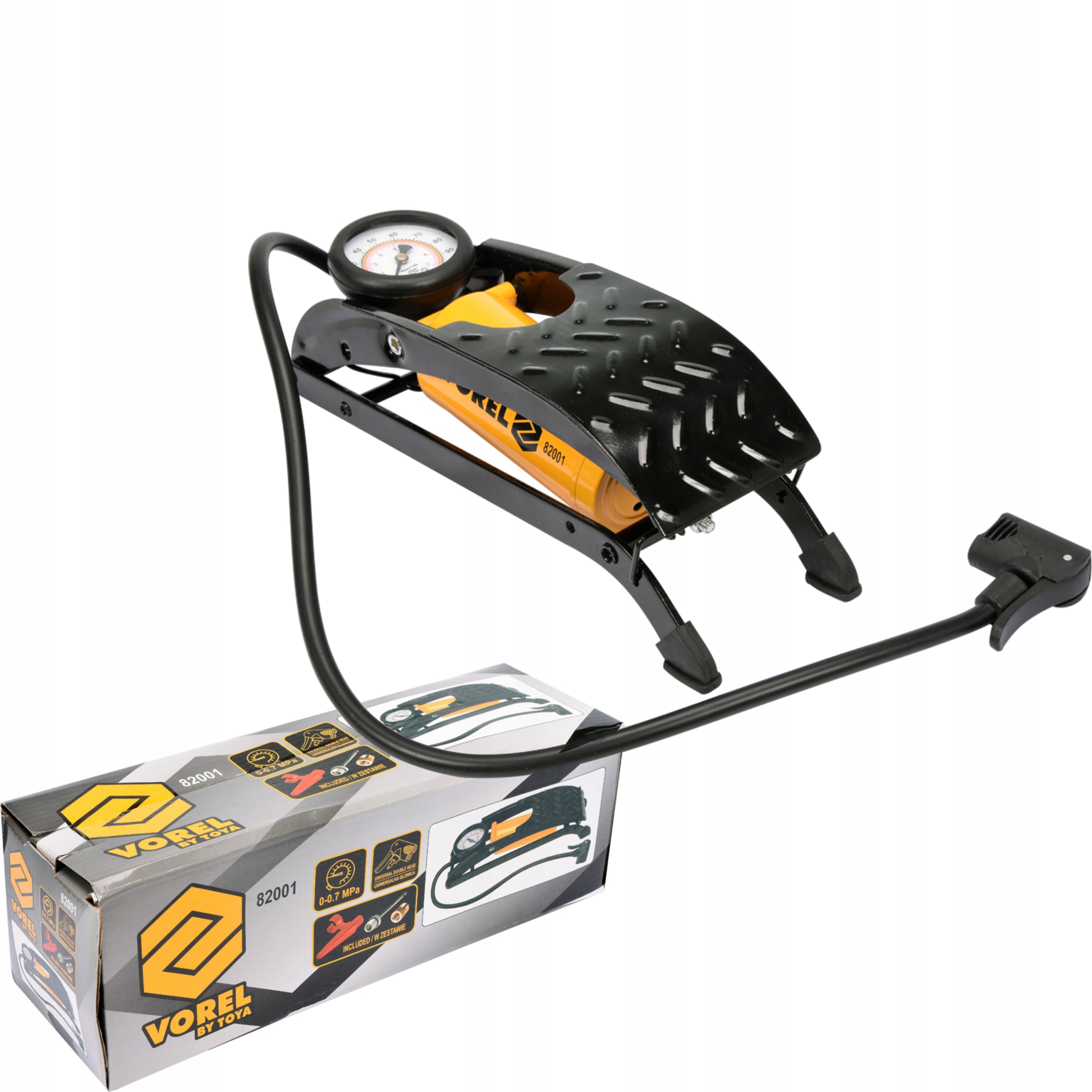 POMPKA NOŻNA ROWEROWA SAMOCHODOWA Z MANOMETREM 5906083005848 za 43 ...