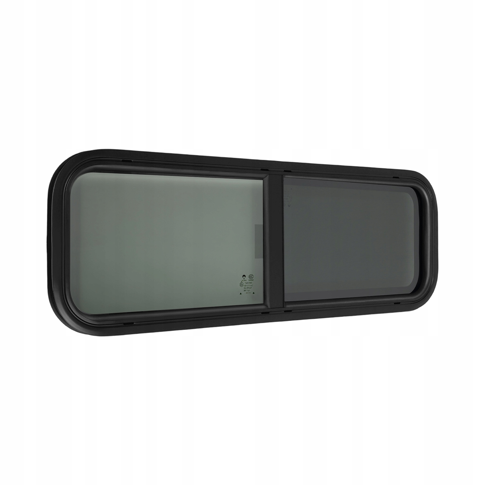 Toló lakóautó ablak, 900x300mm, szúnyoghálóval, fekete színű üveggel ...