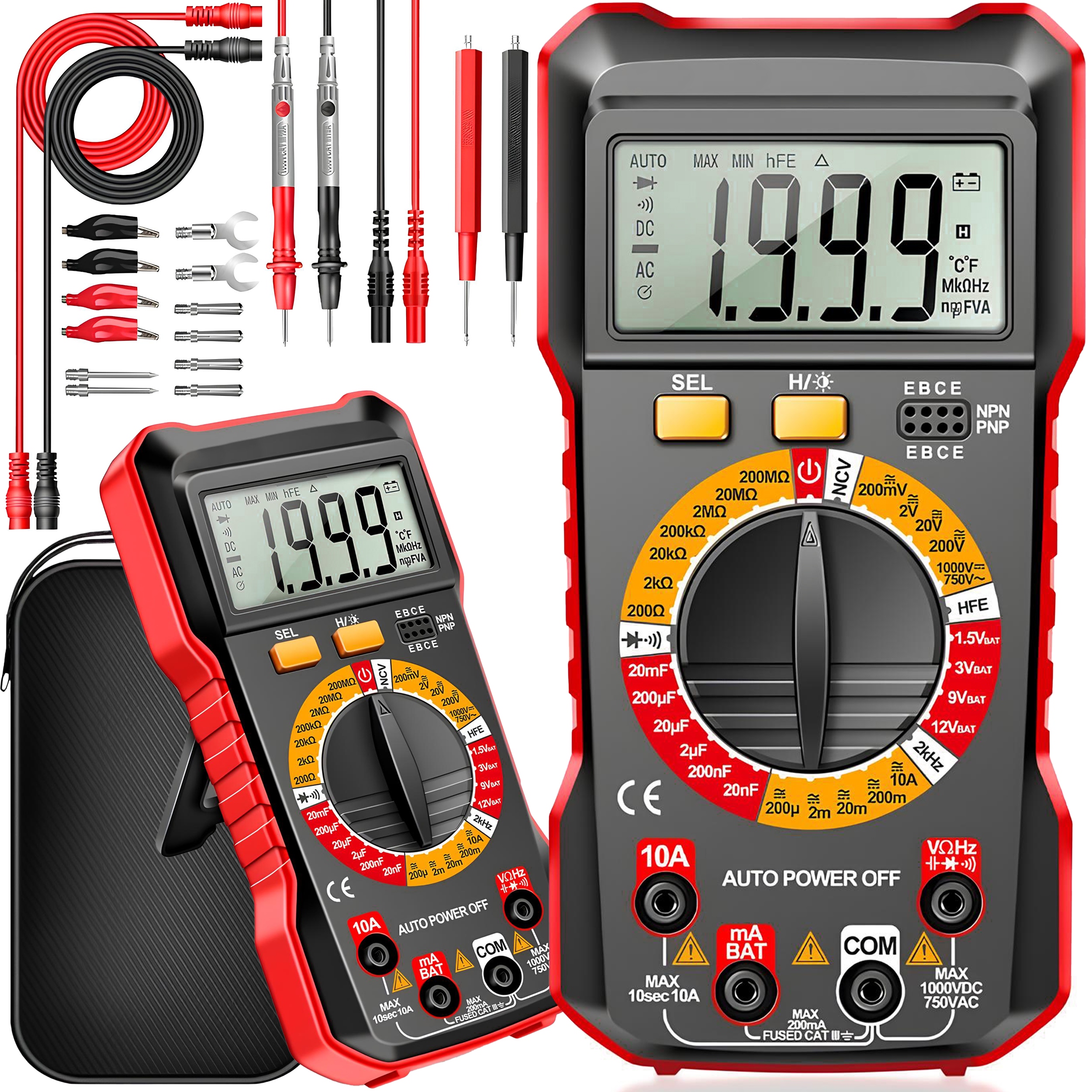 Multimetr ręczny Aneng AUTOZAKRES WOLTOMIERZ APEROMIERZ PRZEWODY ZESTAW ...