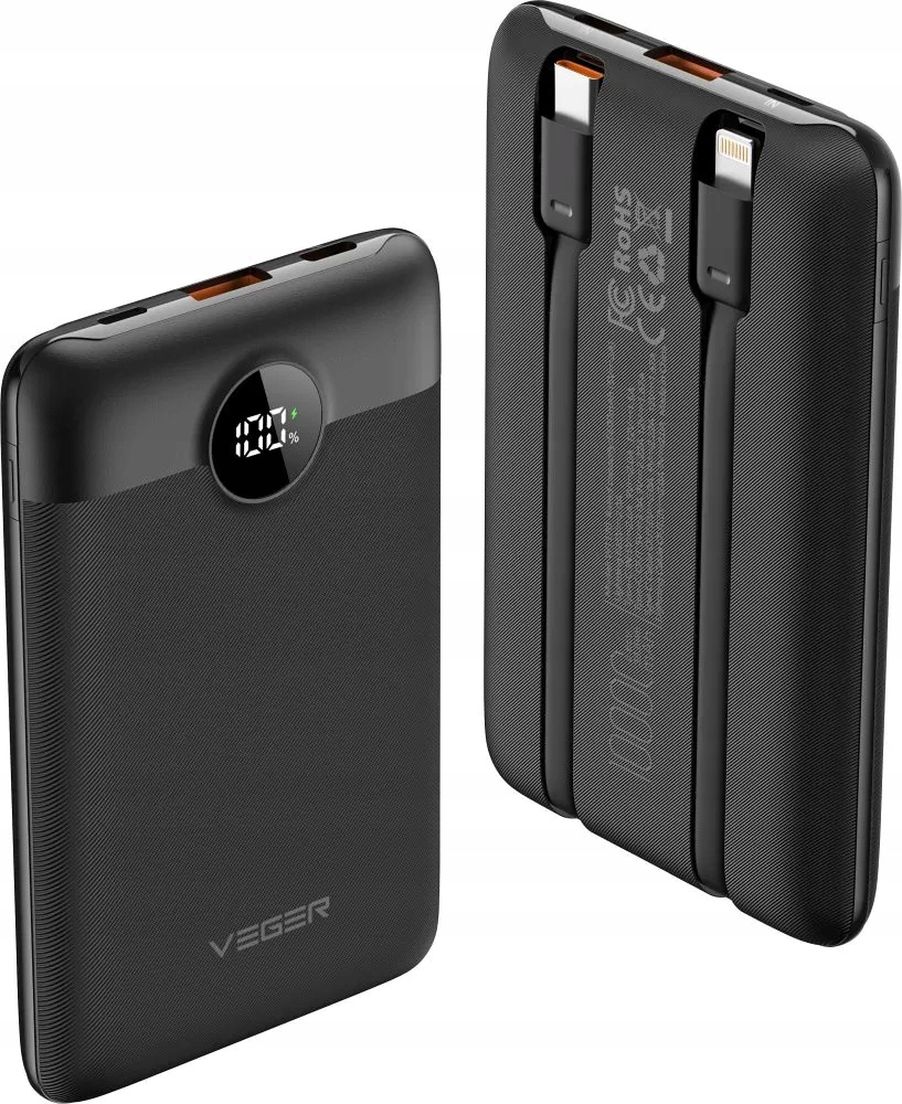 Bateria zewnętrzna (Powerbank) VEGER C11 BEST - 10 000mAh LCD z kablem ... Bateria zewnętrzna (Powerbank) VEGER C11 BEST - 10 000mAh LCD z kablem ...