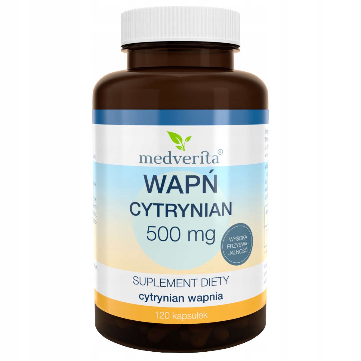 MEDVERITA WAPŃ CYTRYNIAN 500 mg 120 KAPS KOŚCI (5900718340854) • Cena ...