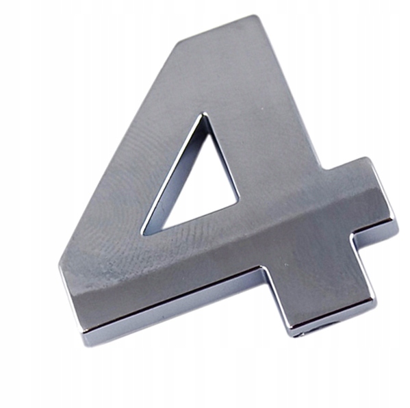 EMBLEMAT CYFRA CYFRY LITERA DUŻA CHROM 4 cztery 5906418865116 za 18 ...