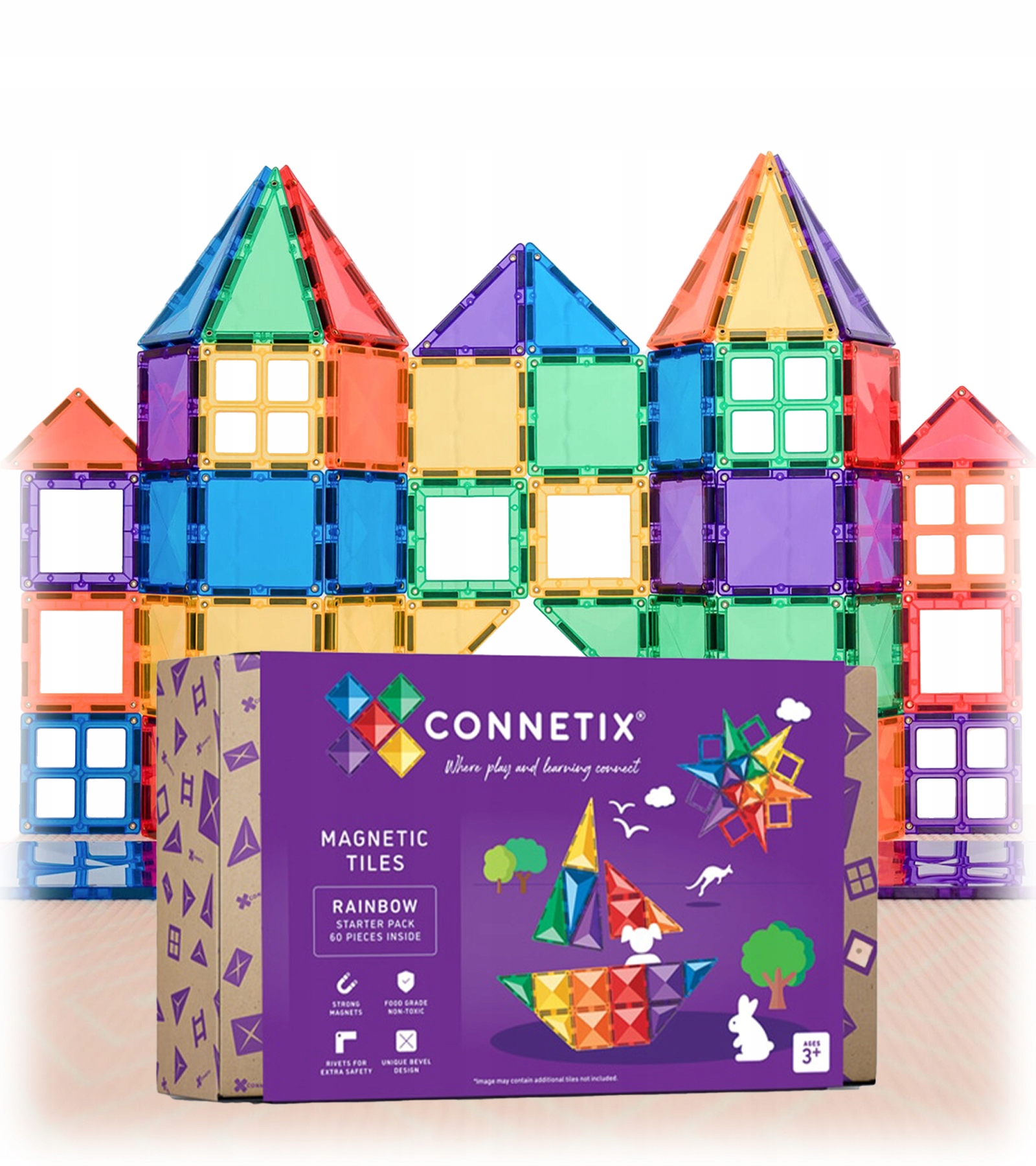 Klocki Magnetyczne Konstrukcyjne Starter Pack 60 El Connetix Zestaw Start - Klocki magnetyczne ...