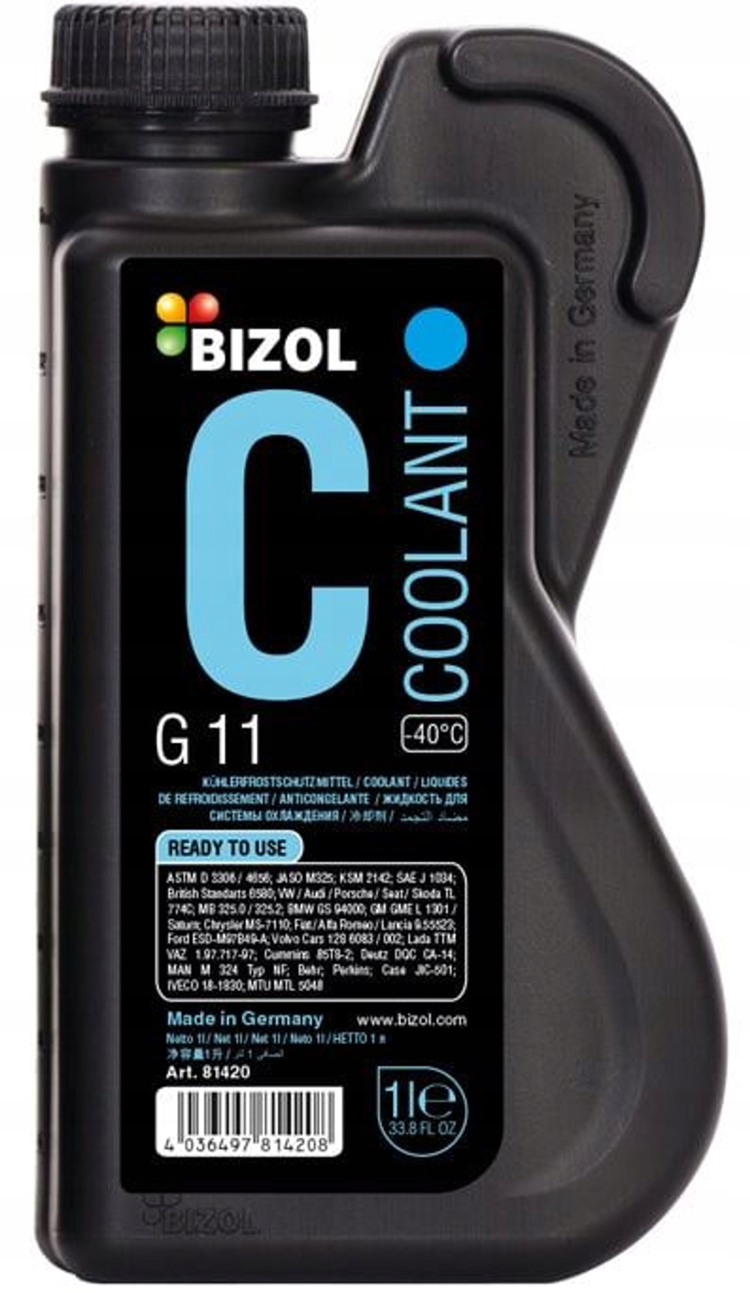 BIZOL COOLANT PŁYN CHLODNIC G11 -40 1L 81420 za 15,17 zł z Busko Zdrój ...