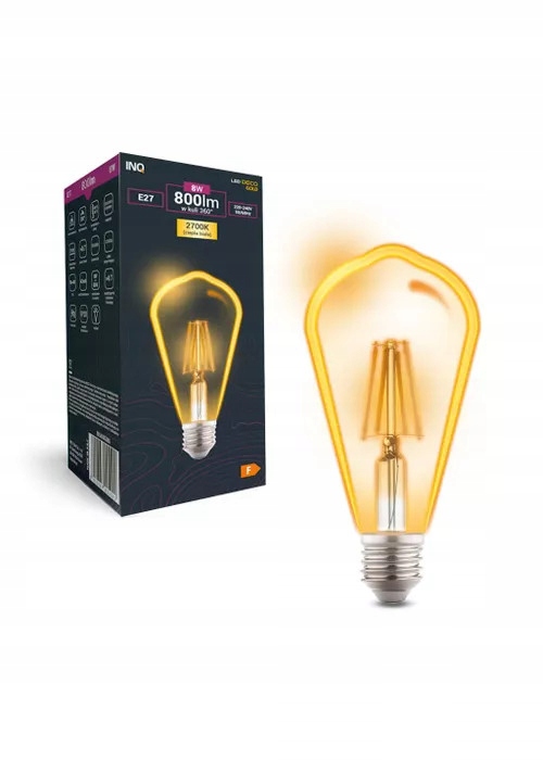 ŻARÓWKA LED RETRO EDISON ST64 E27 230V 8W CIEPŁA (INQ-EDS030GOLD ...