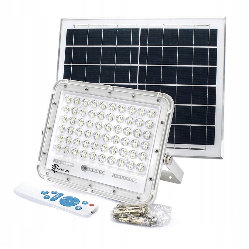 Halogen Solarny Lampa LED Czujnik 100W+ Pilot Kabel 5m (5903678825676 ...