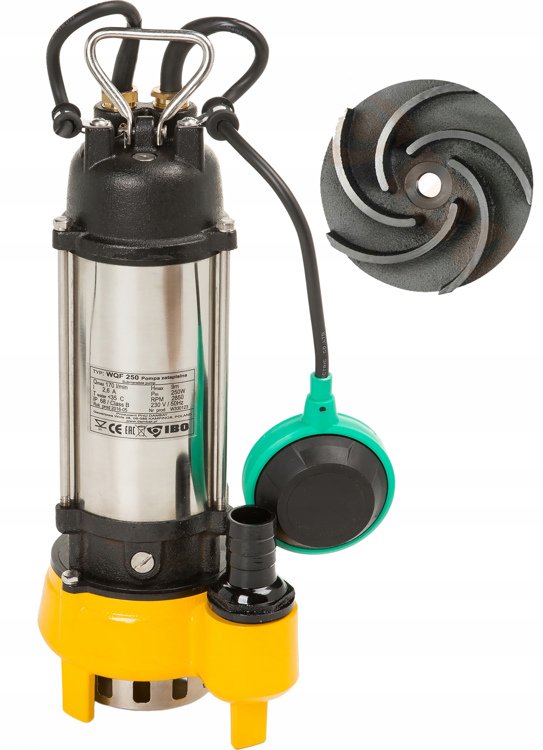 POMPA ZATAPIALNA do wody brudnej szamba WQF550 IBO (5907222763254 ...
