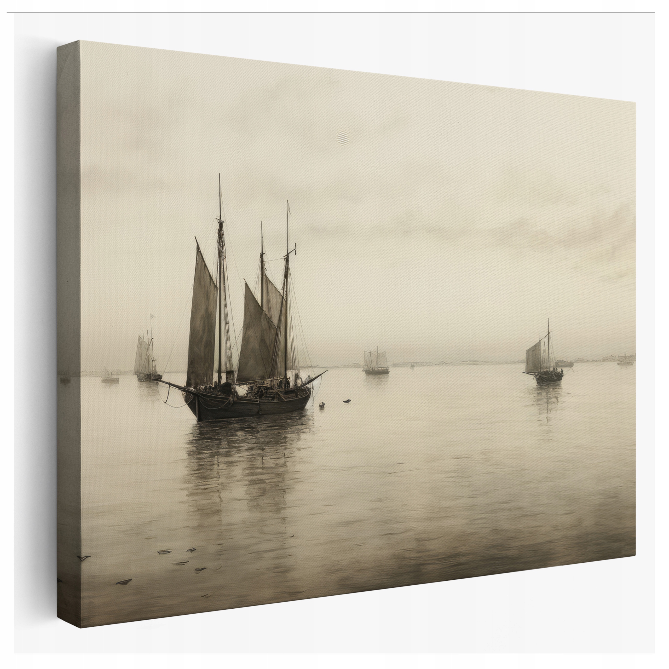 OBRAZ NA PŁÓTNIE 70x50 cm MORZE STATKI STATEK ŻAGLOWIEC OBRAZY DO ...