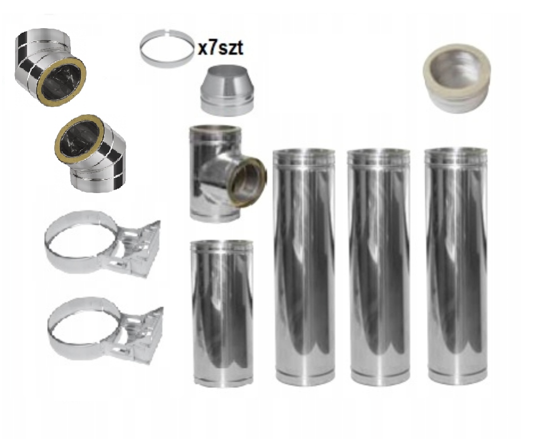 Komin Dwuścienny Systemowy IZOLOWANY fi 180 ZEWNĘTRZNY Modułowy 4 m kolano • Cena, Opinie ...