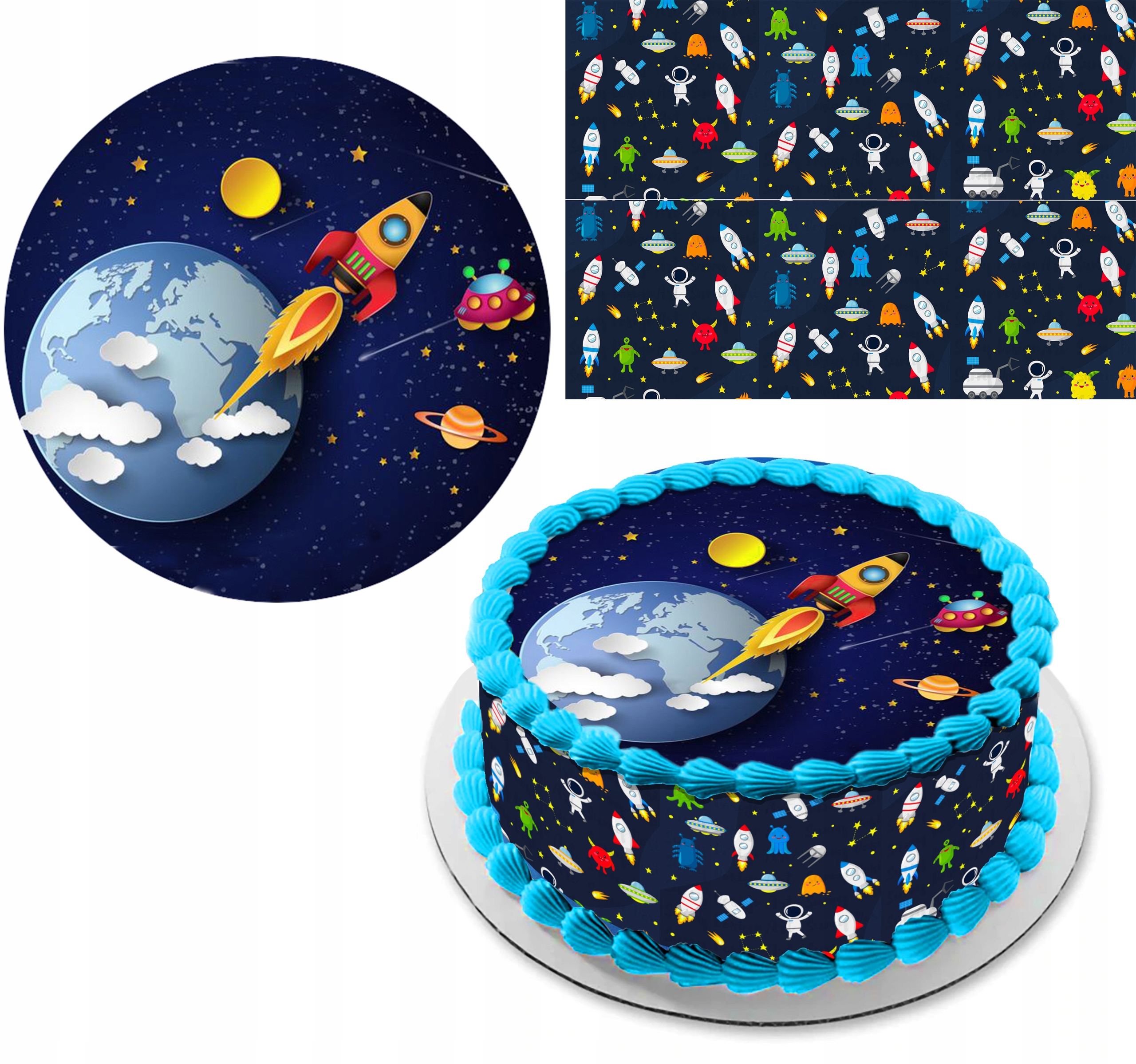 OPLATEK NA DORT SADA 1 VESMÍR PLANETY OKRAJE za 126 Kč - Allegro